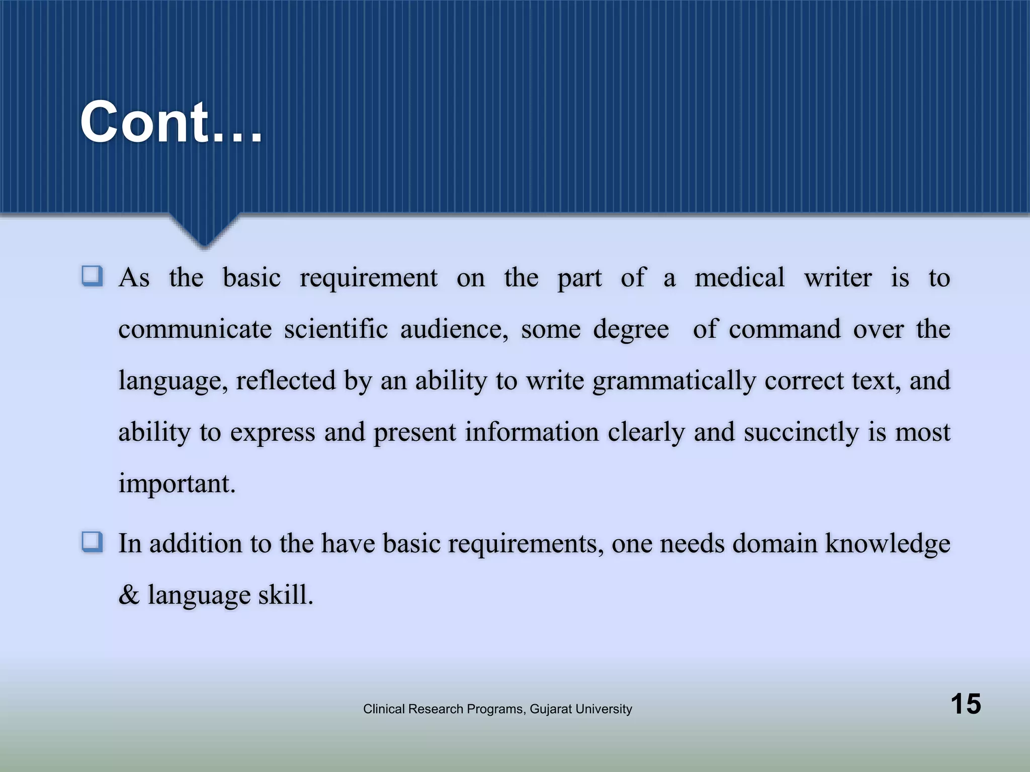 Medical writing in clinical research | PPTX