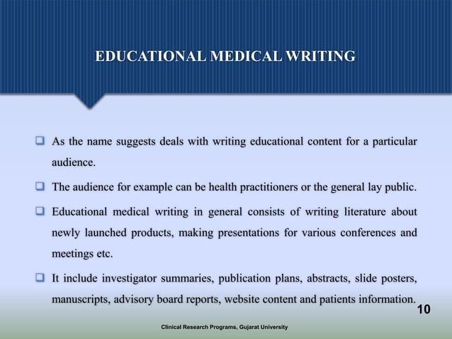 Medical writing in clinical research | PPTX | Freelance Writing ...