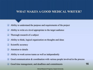 Medical writing in clinical research | PPTX