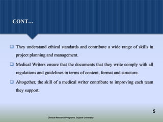 Medical writing in clinical research | PPTX