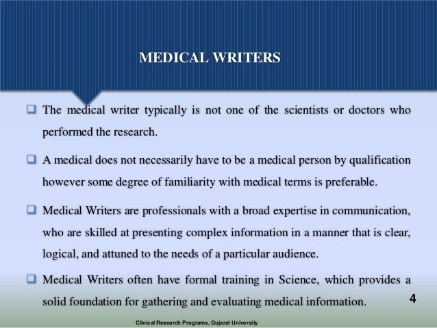 Medical writing in clinical research