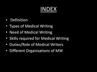 Medical writing - Overview | PPTX