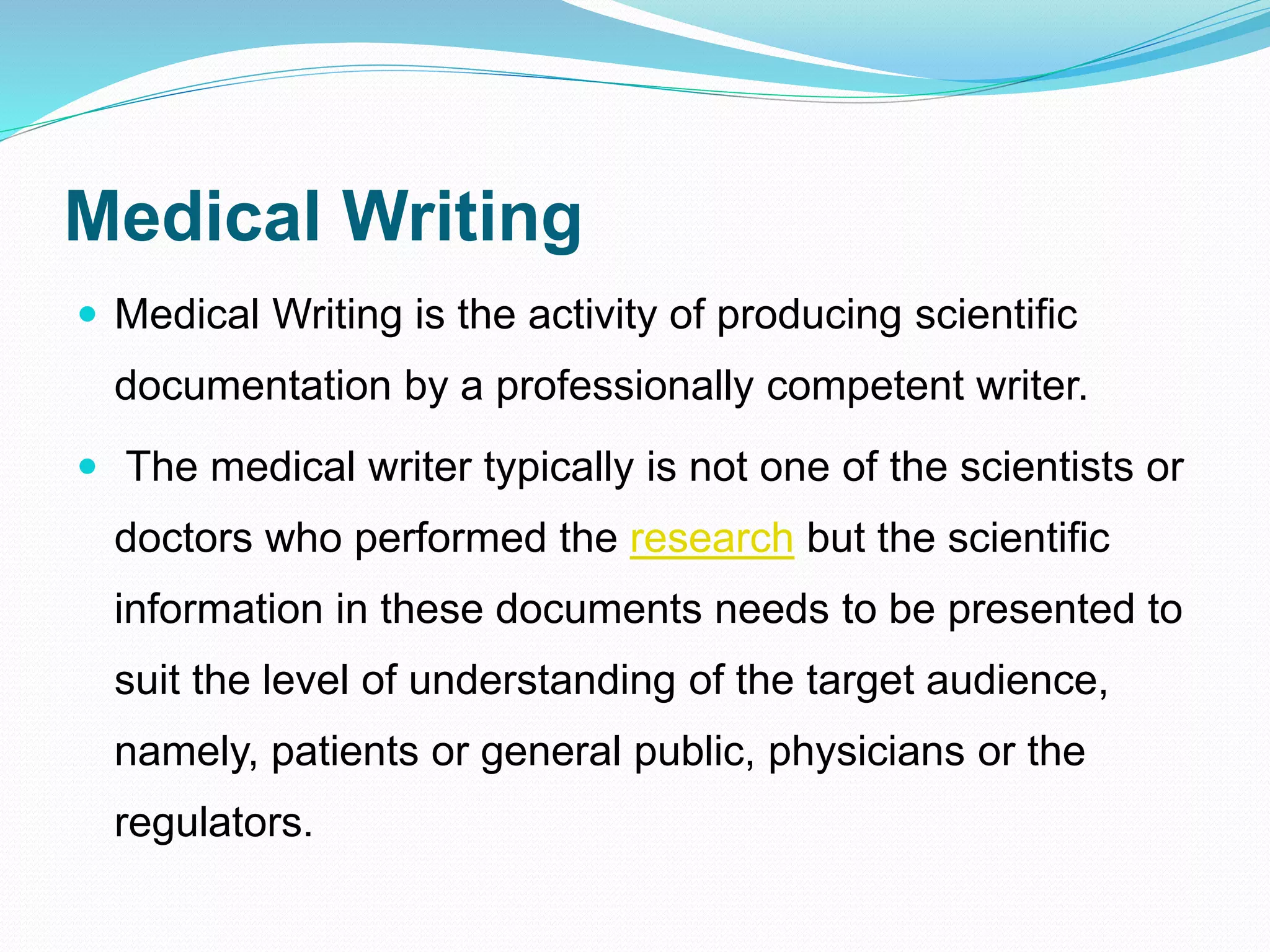 Medical writing organisation | PPT