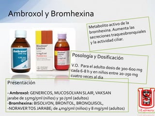Medicamentos en alteraciones del sistema respiratorio | PPTX