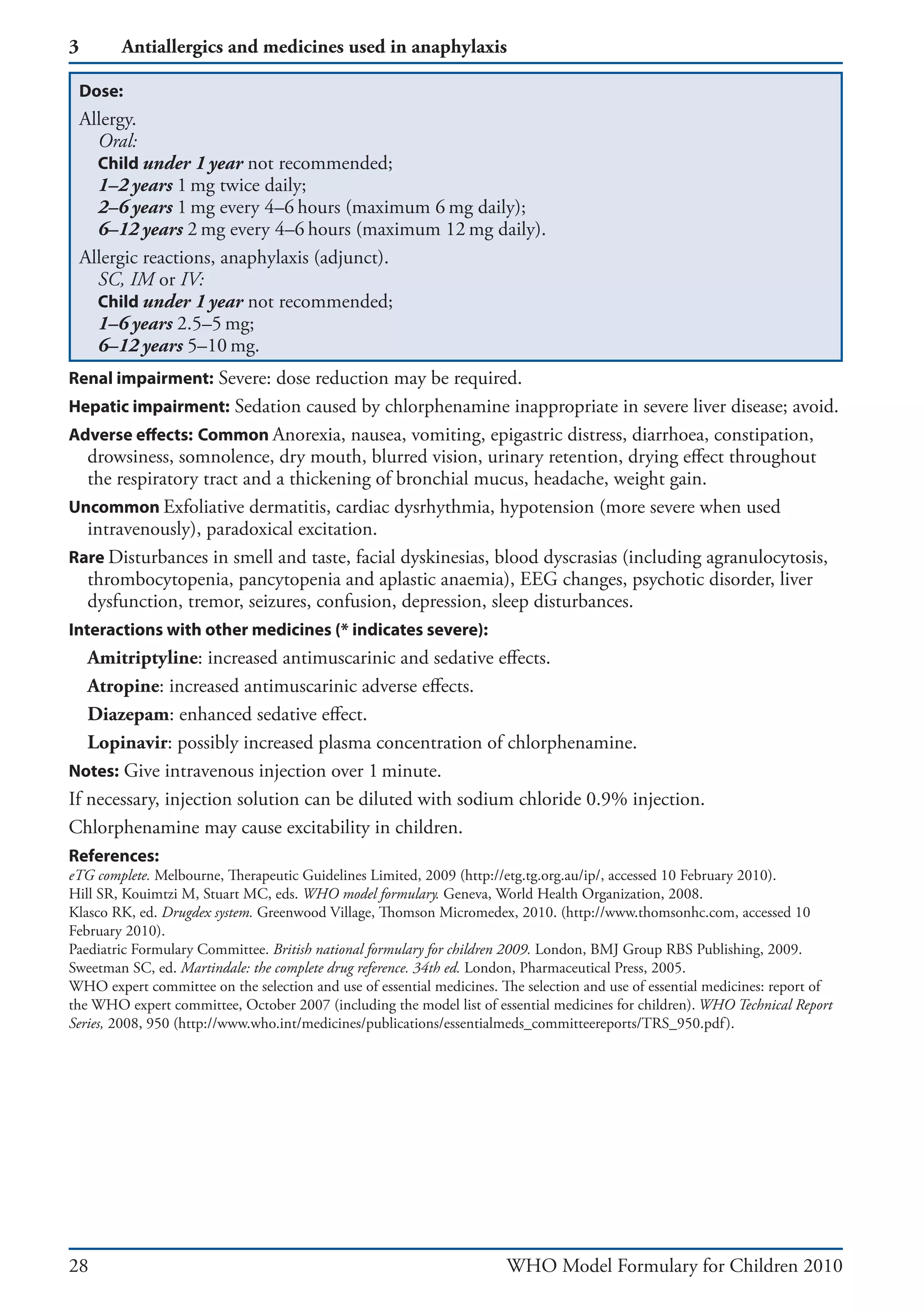 Medicamentos formulario infantil modelo OMS 2010 | PDF
