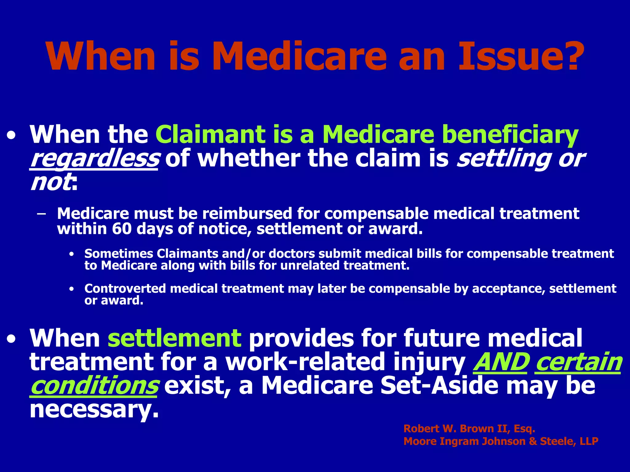 Medicare – Set Aside Arrangements A Combined Effort | PDF