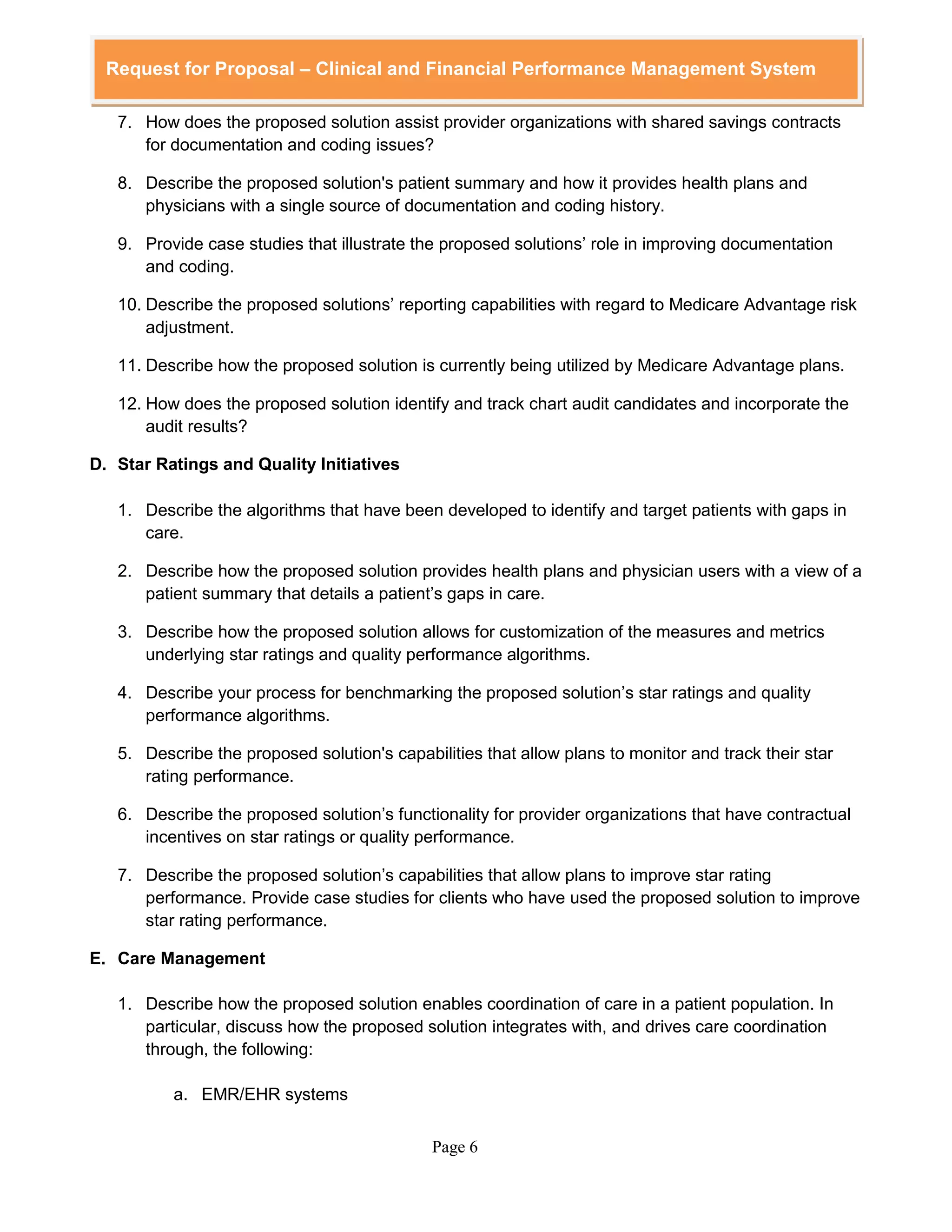 Medicare Advantage RFP Sample | DOCX