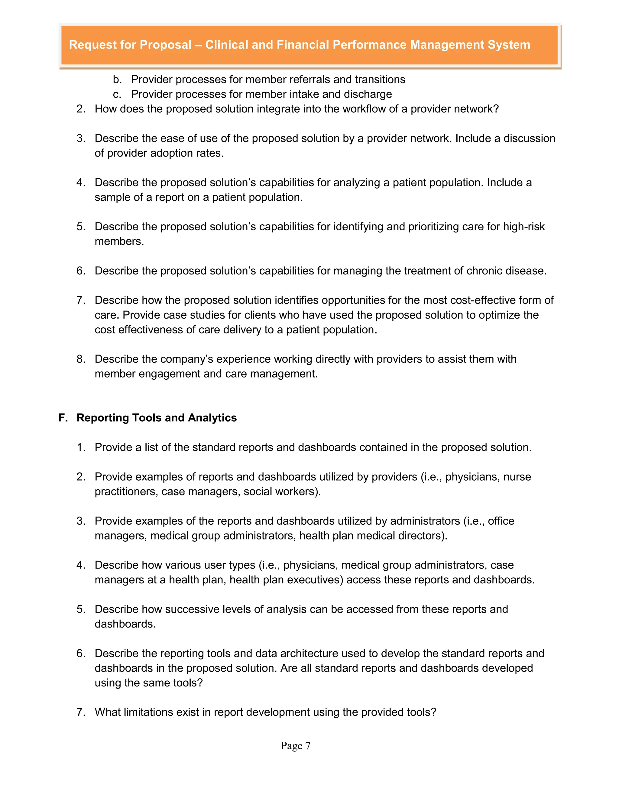 Medicare Advantage RFP Sample | DOCX