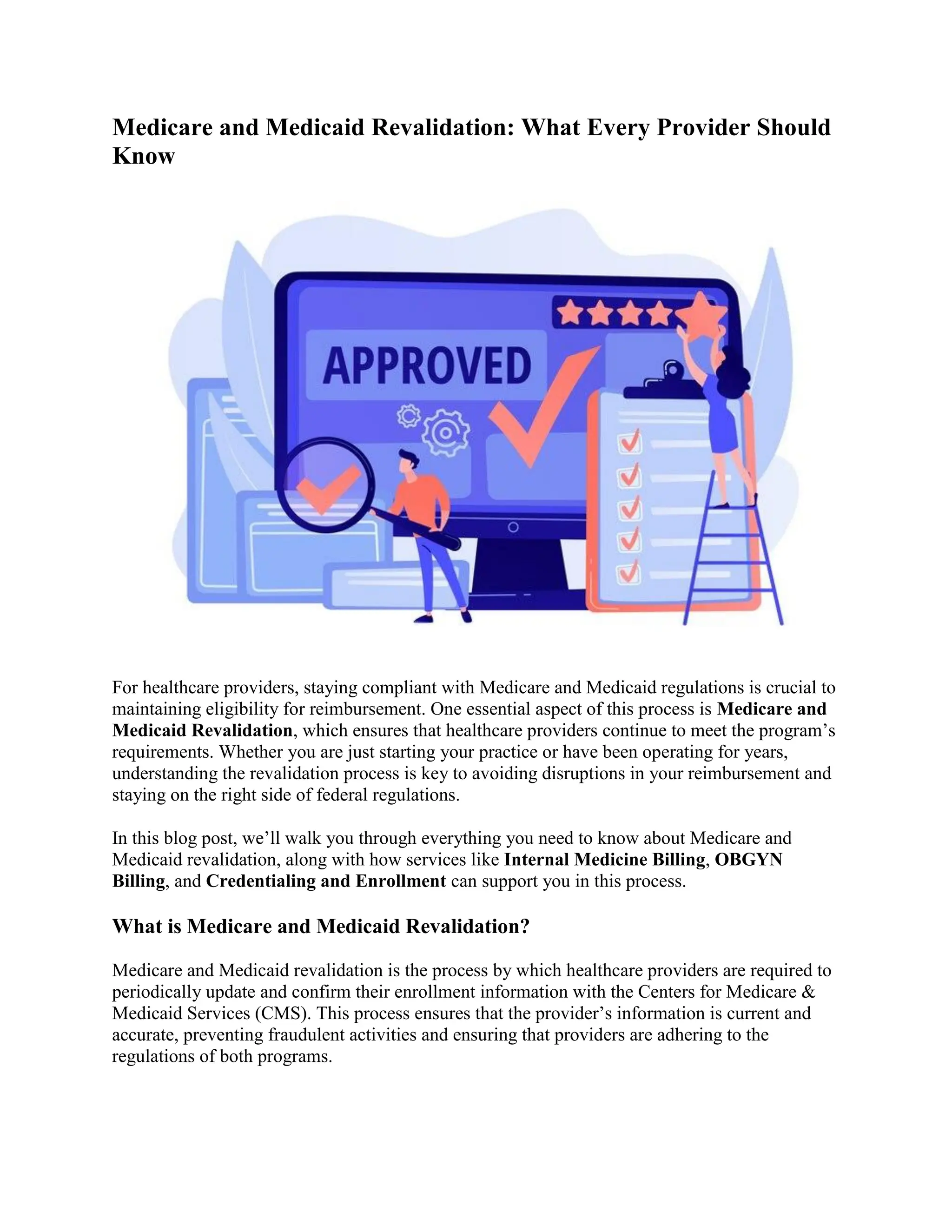 Medicare and Medicaid Revalidation: What Every Provider Should Know | PDF