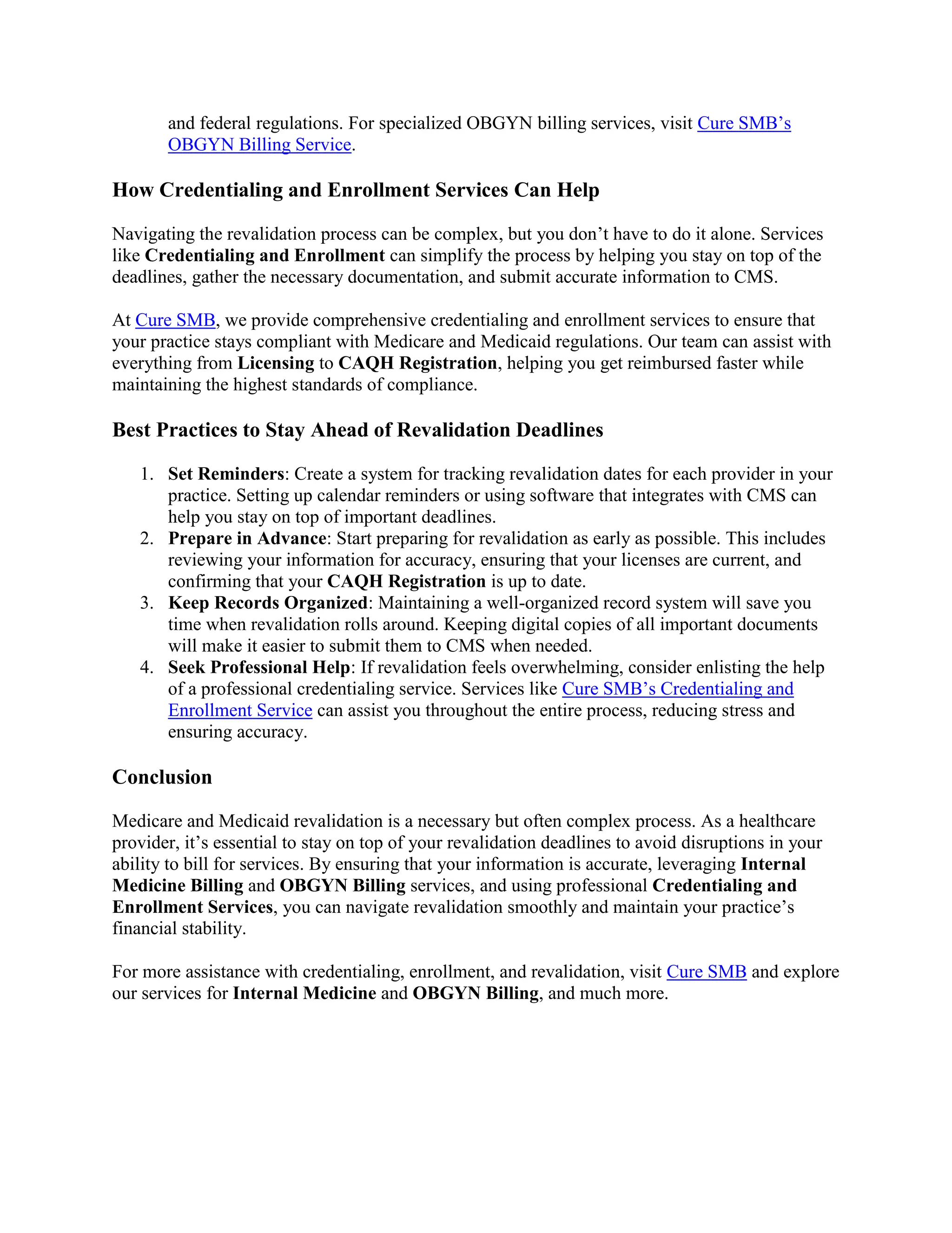 Medicare and Medicaid Revalidation: What Every Provider Should Know | PDF