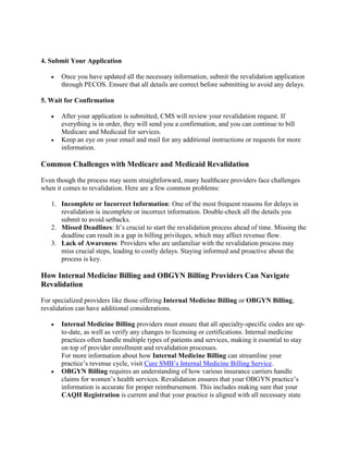 Medicare and Medicaid Revalidation: What Every Provider Should Know | PDF