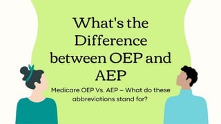 Medicare Annual Enrollment Period - OEP vs AEP Medicare | PPTX