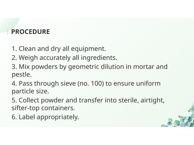 Medicated Dusting Powder Solid Dosage Form.ppt