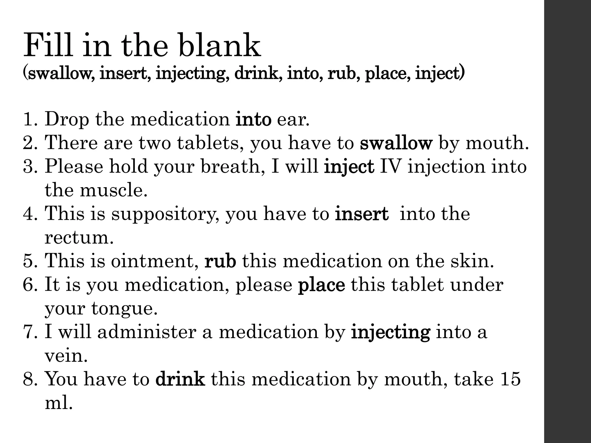 English for Nursing - Medication | PPTX