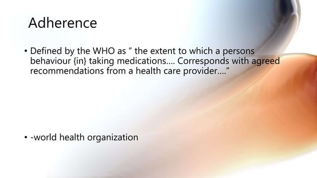 Medication adherence | PPT