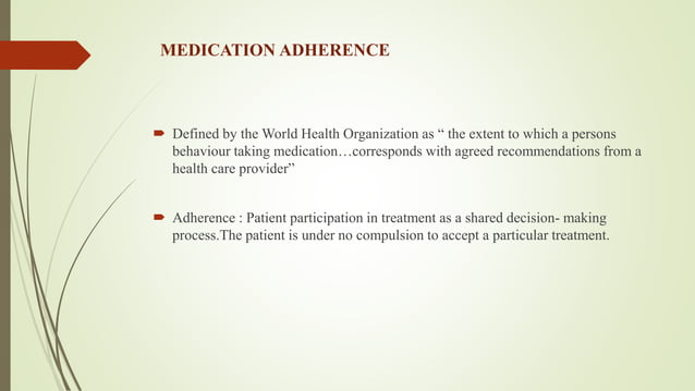 Medication adherence, | PPT