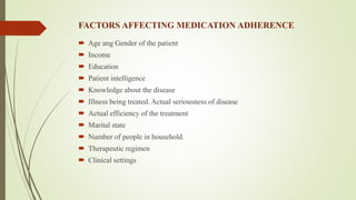 Medication adherence, | PPTX | Physical Therapy | Wellness