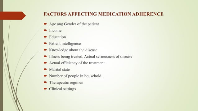 Medication adherence, | PPT