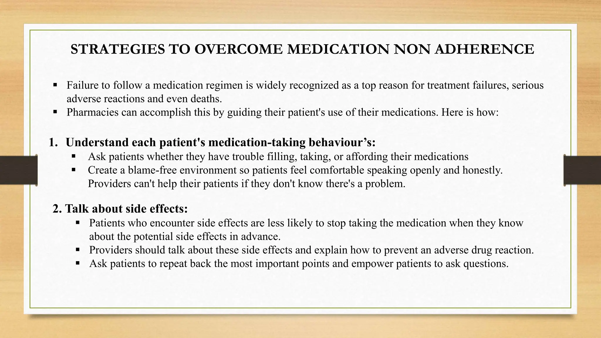 MEDICATION ADHERENCE.pptx D. Pharm 2nd Year CPM | PPTX
