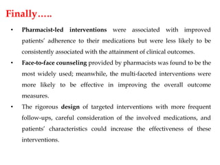 Medication Adherence & Role of Pharmacist | PPTX