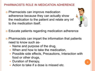 Medication Adherence PPT Pharmacy Practice B. Pharm sem VII | PPTX