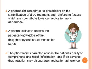 Medication Adherence PPT Pharmacy Practice B. Pharm sem VII | PPTX