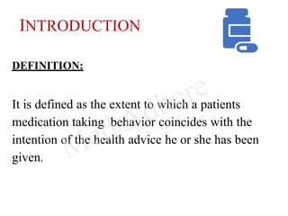 Medication Adherence.pptx Medication Adherence: Importance, Challenges ...