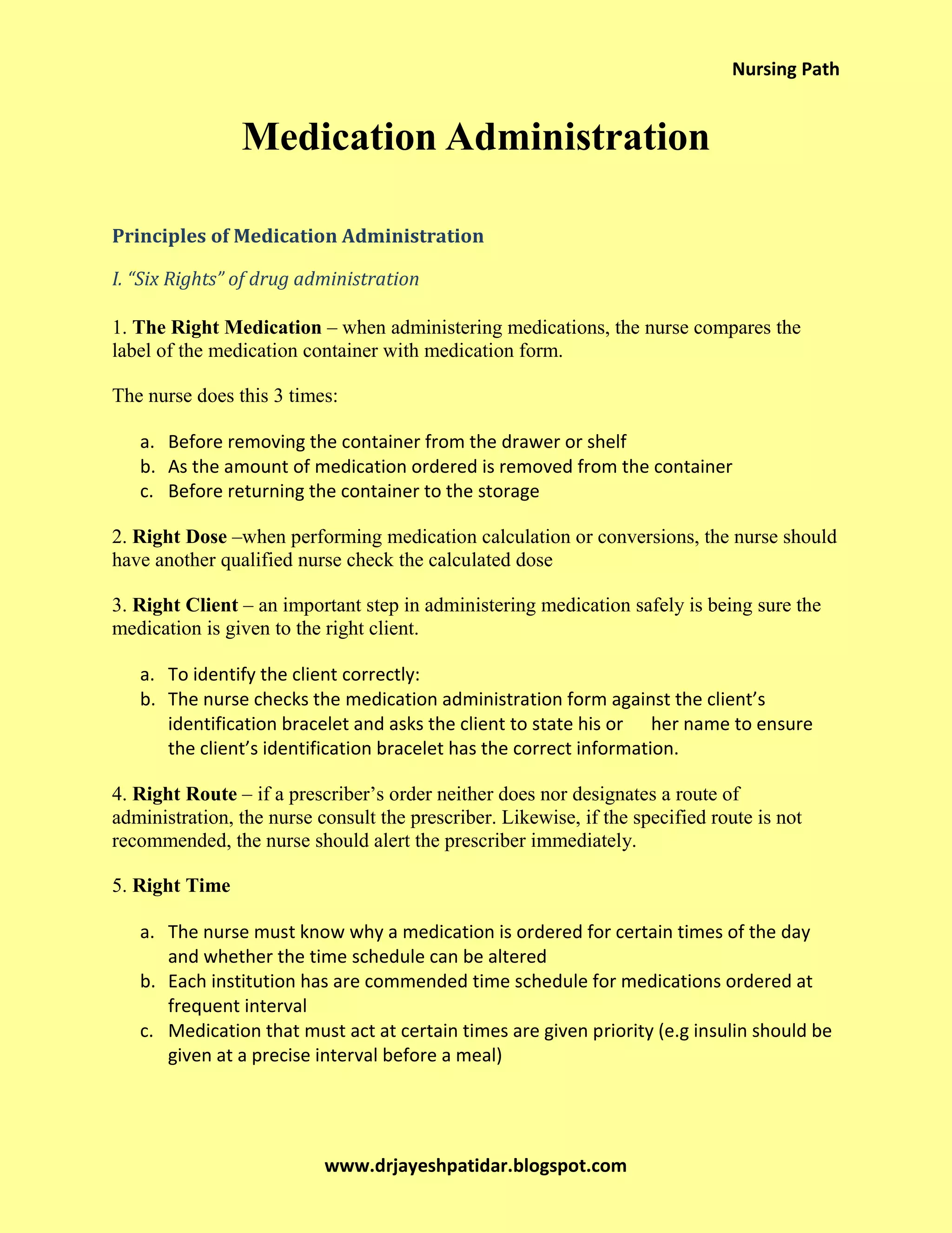 Medication administration | PDF