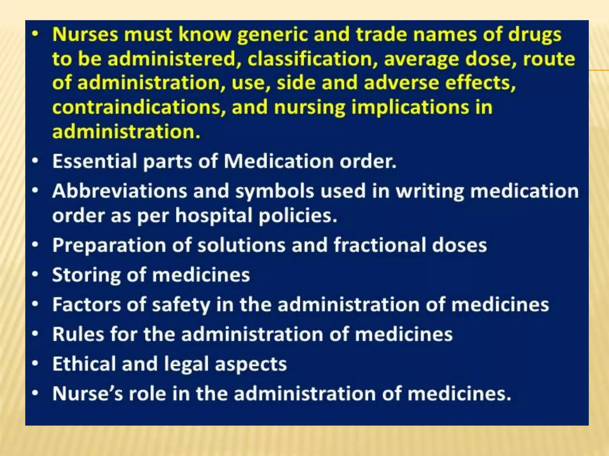 Medication administration - NABH ( Dhananjay Pratap ) | PPTX