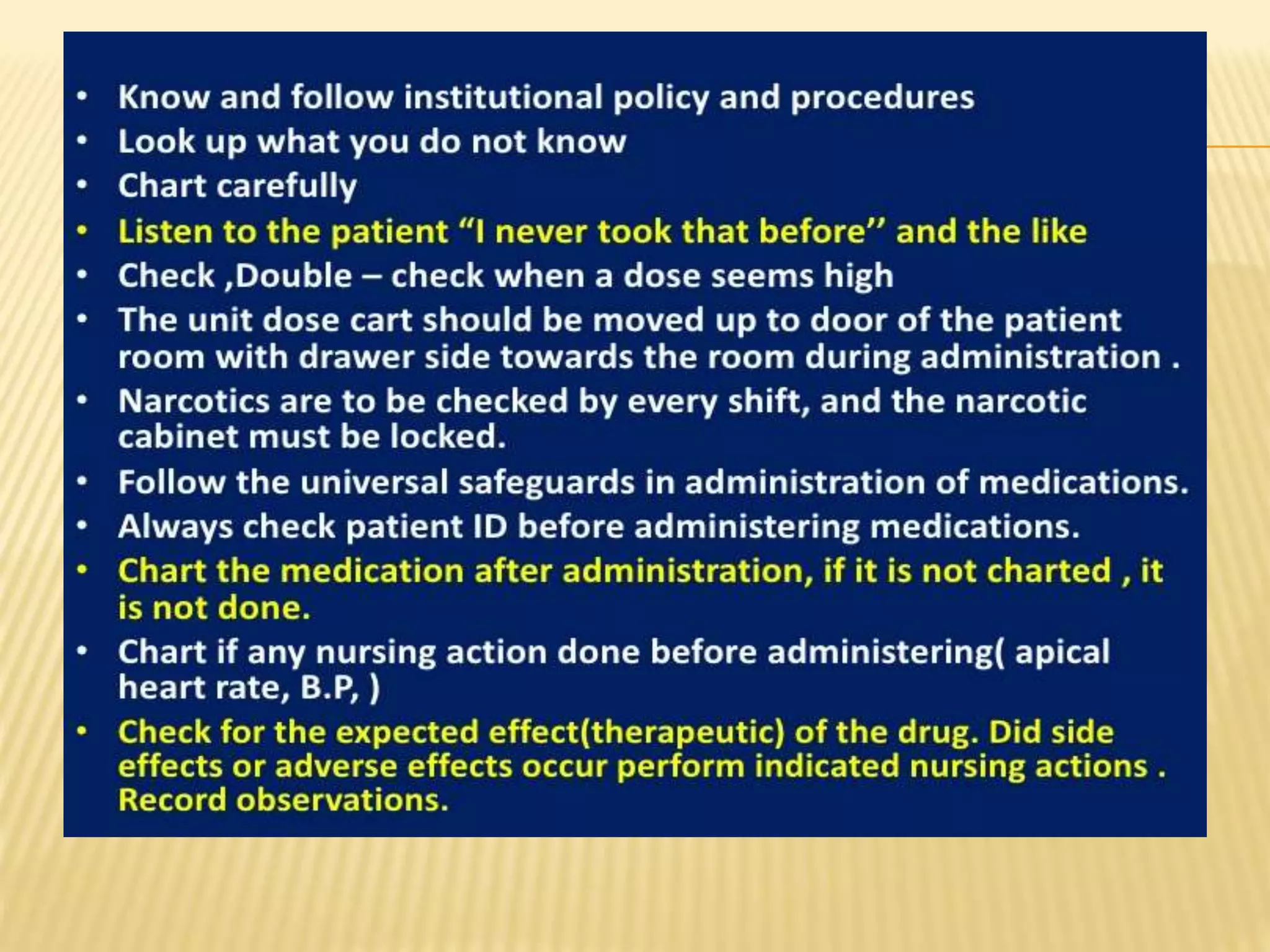 Medication administration - NABH ( Dhananjay Pratap ) | PPTX