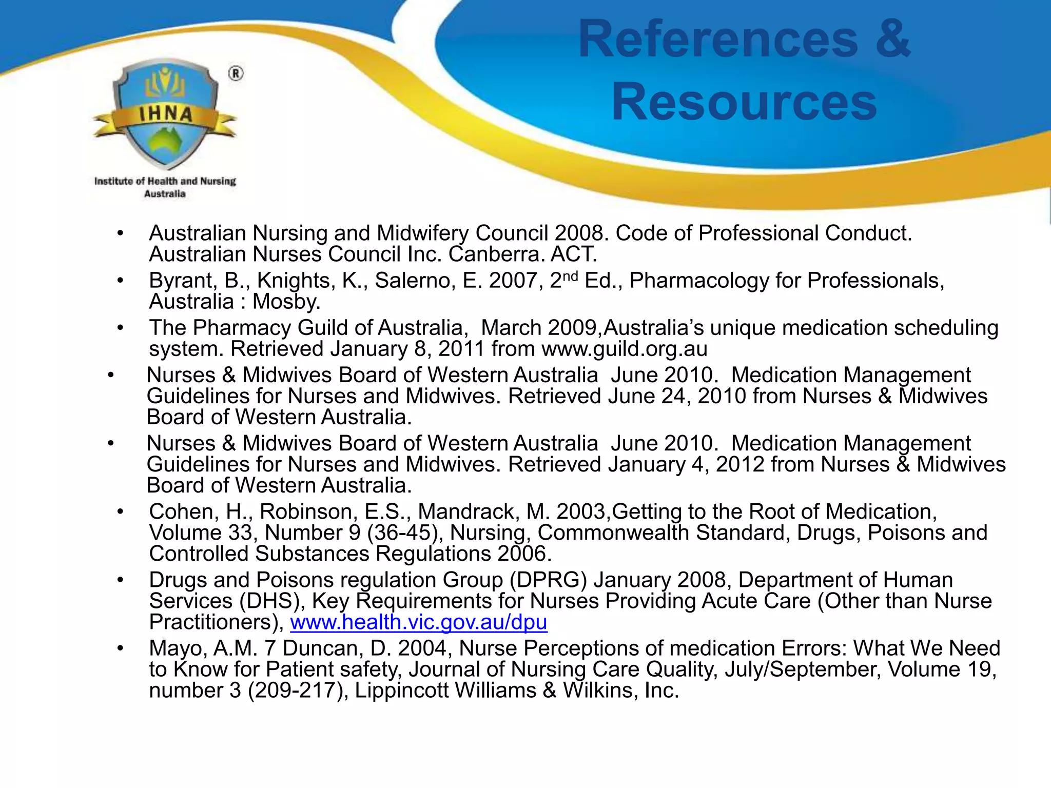Medication Administration and Calculation for Nurses Returning to ...