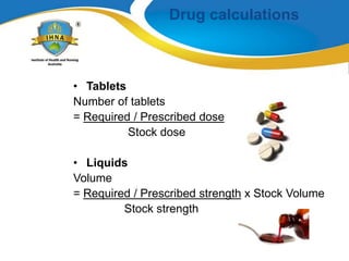 Medication Administration and Calculation for Nurses Returning to ...