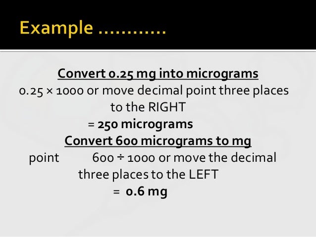 Medication calculation