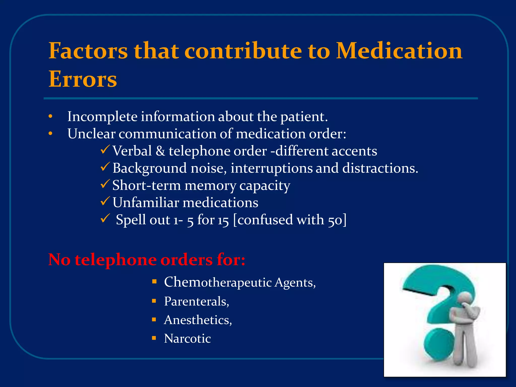 Medication error- In Multidisciplinary Hospital | PPTX