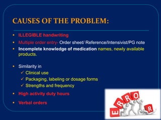 Medication error- In Multidisciplinary Hospital | PPTX