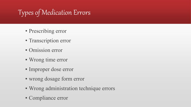 Medication Error ppt.pptx | Physical Therapy | Wellness
