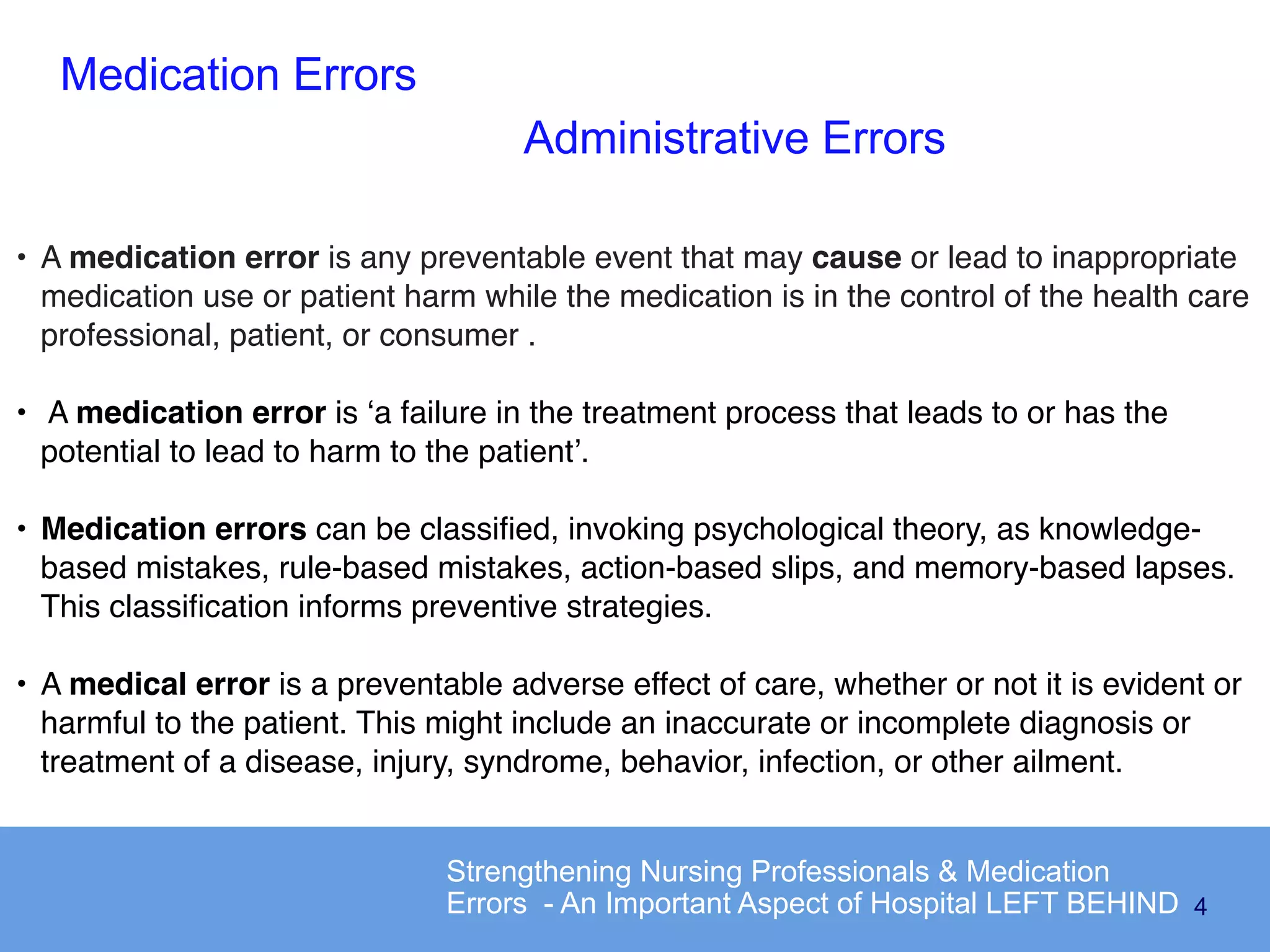Medication Errors A Serious Topic Left Behind | PDF