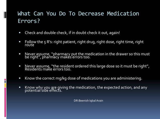 Medication error presentation | PPT