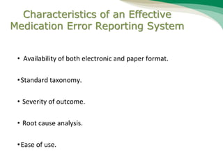 Medication error reporting system | PPT