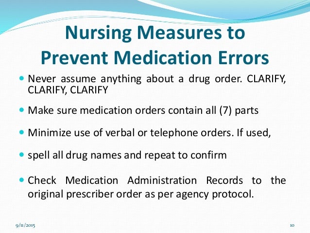 Preventing Medication Administration Errors
