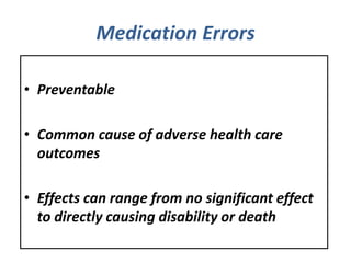 Medication errors | PPTX