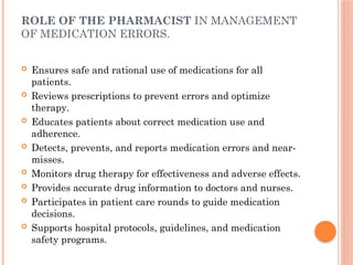 Medication Errors -4th Pharm-D, Clinical Pharmacy, Pharmacy Practice | PPTX