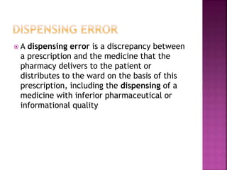 Medication errors ppt | PPTX