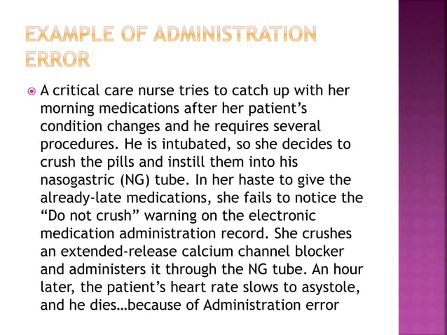 Medication errors ppt | PPTX | First Aid | Injuries