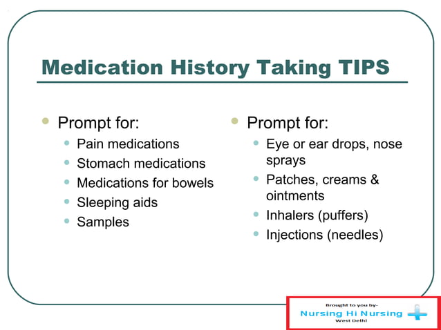 Medication history | PPT | Free Download