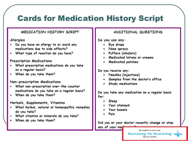 Medication history