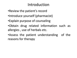 Medication history interview | PPTX