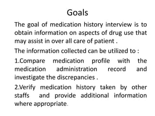 Medication history interview | PPTX