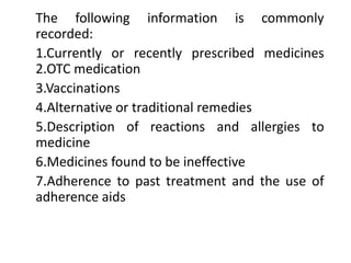 Medication history interview | PPTX