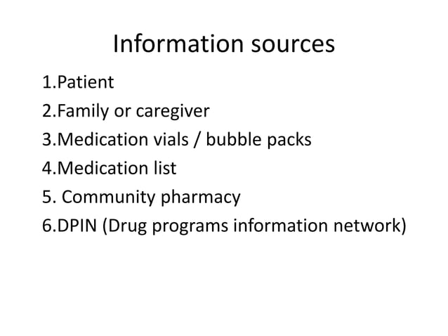 Medication history interview | PPTX